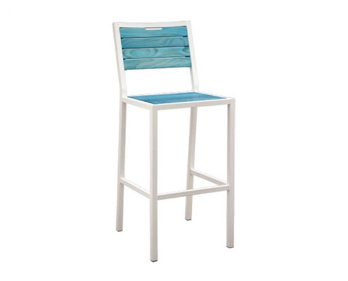 MEDITERANEO BARSTOOL white/teak color blue