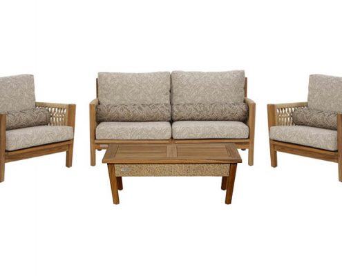 LOUNGE SET PLANAR TEAK solid teak/beige pp