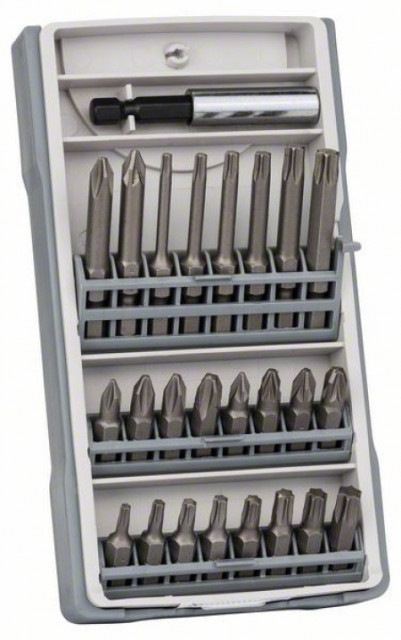 Bosch 25-delni komplet nastavaka za odvrtače PH1, PH2 (2 x 25 mm), PH3, PZ1, PZ2 (2 x 25 mm), PZ3, T10, T15, T20 (2 x 25 mm), T25, T27, T30