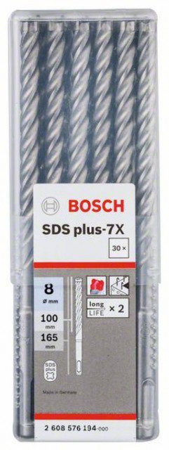 Bosch hamer burgija SDS plus-7X 8 x 100 x 165 mm, 1 komad ( 2608576194. )