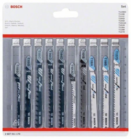 Bosch list ubodne testere set 10 komada wood+metal ( 2607011170 )