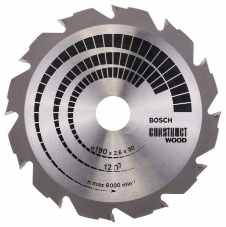 Bosch List kružne testere Construct Wood Bosch 2608640633, 190 x 30 x 2,6 mm 12 ( 2608640633 )