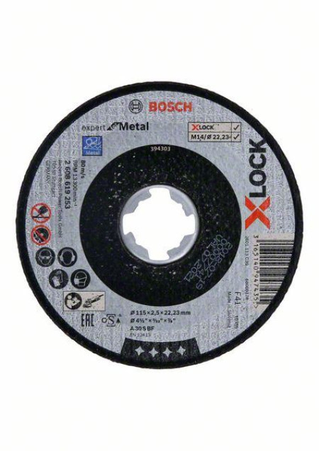 Bosch X-Lock expert for metal 115x2,5x22,23 za ravno sečenje A 30 S BF, 115 mm, 2,5 mm ( 2608619253 )