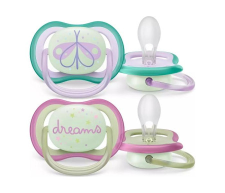 Philips avent varalica sthr ultra air nocna 0-6m ( 2kom) butterfly/dreams ( SCF376/19 )