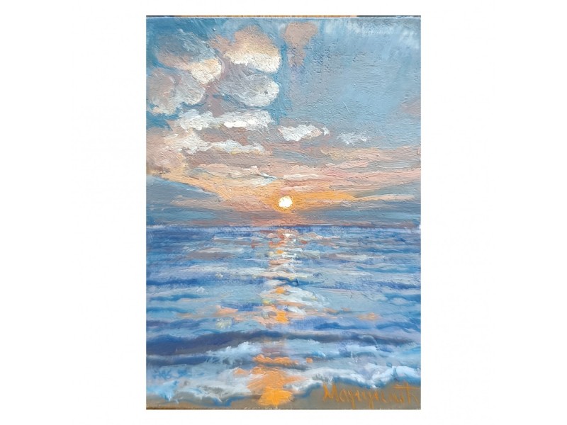 ACEO slika - Pejzaž Zalazak sunca na ostrvu Rodos