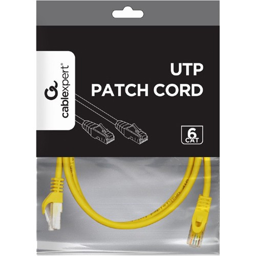 Gembird UTP Cat6 Patch cord, 0.5 m, yellow | PP6U-0.5M/Y