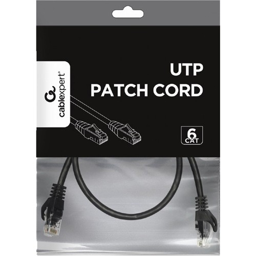 Gembird UTP Cat6 Patch cord, 0.25 m, black | PP6U-0.25M/BK