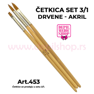 Četkice drvene - AKRIL set 3/1 Art. 0453