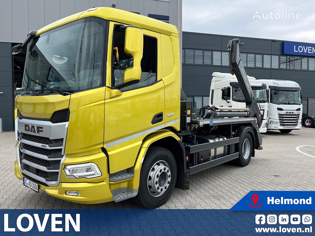 Novi DAF XD 410 FA ACC Meiller portaalarm AK 12.T kamion autopodizač kontejnera