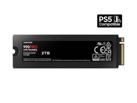 SAMSUNG 2TB M.2 NVME 990 PRO SERIES HEATSINK SSD (MZ-V9P2T0CW)