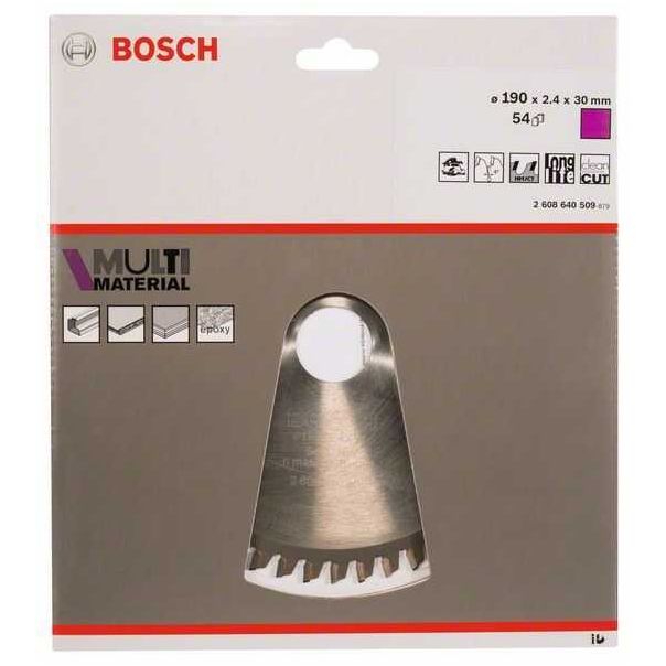 BOSCH List kružne testere Multi Material 2608640509, 190 x 30 x 2,4 mm; 54