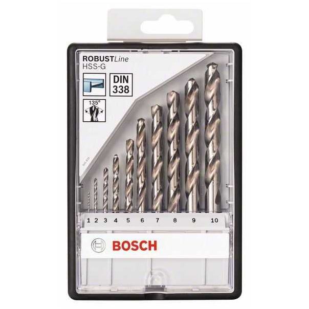 BOSCH Set burgija za metal 10/1 Robust Line HSS-G, 135°, 1–10 mm