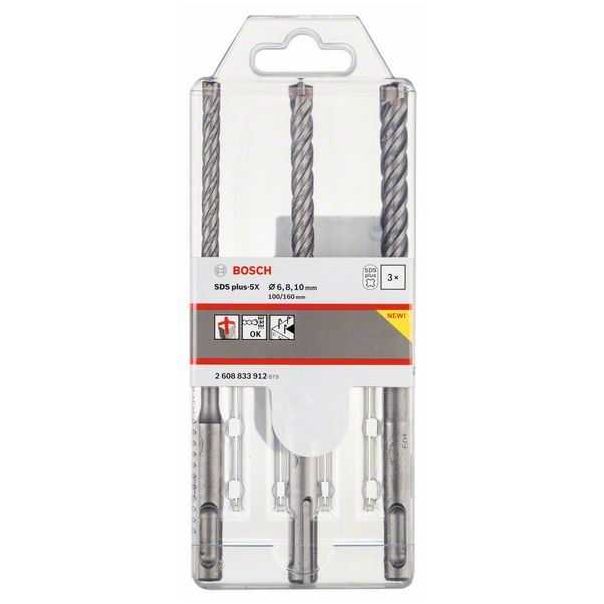 BOSCH 3-delni set hamer burgija SDS-plus-5X 6; 8; 10 mm