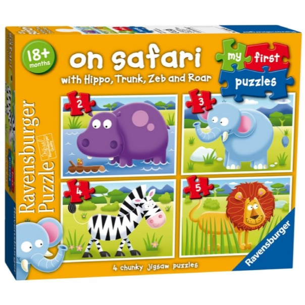 Ravensburger puzzle (slagalice) - Moje prve puzzle, 4 u 1, Safari