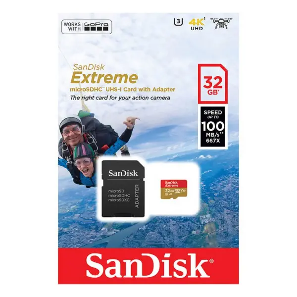 SanDisk MicroSDHC 32GB 100MB/s Extreme Class 10 + Adapter