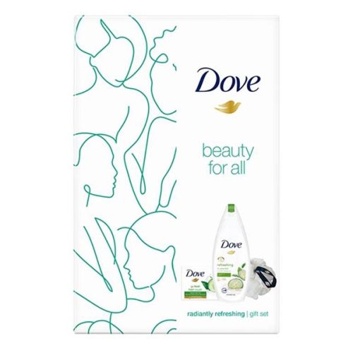 Dove Radiantly Refreshing Set Kutija (kupka+sapun+pufna)