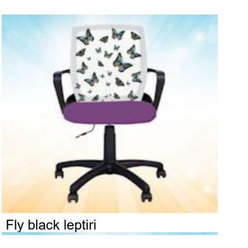 Dečija Stolica Fly Black Leptiri