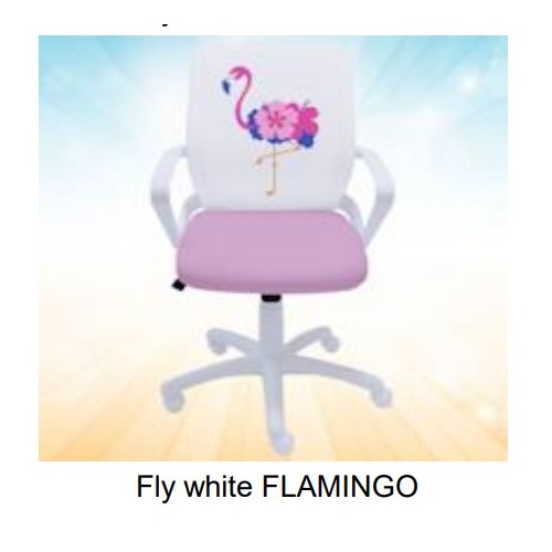 Dečija Stolica Fly White Flamingo