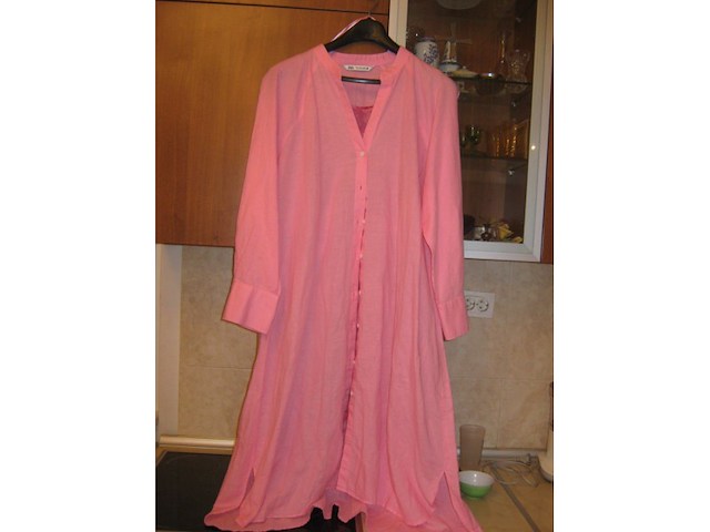 ZARA  lanena roze haljina (oversize) -NOVO