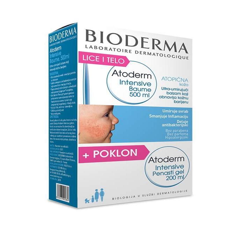 Bioderma Atoderm Intesive baume 500ml+ Atoderm Intesive penasti gel 200ml gratis