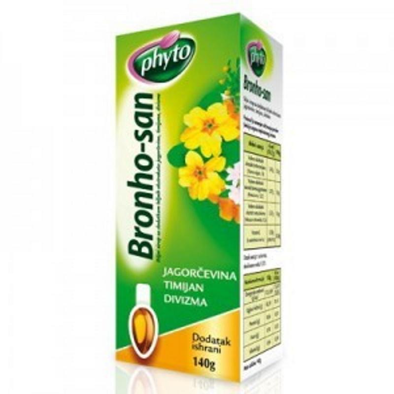 Bronho-san sirup jagorčevina + timijan + divizma + vitamin C 140 ml