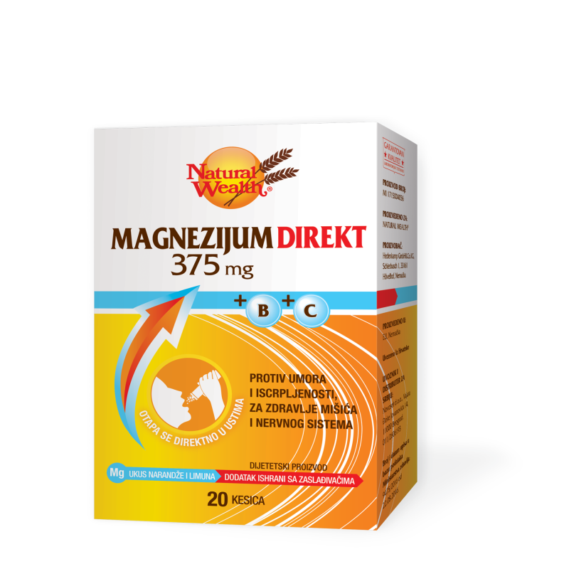 Natural Wealth Magnezijum direkt 375mg+B+C A20