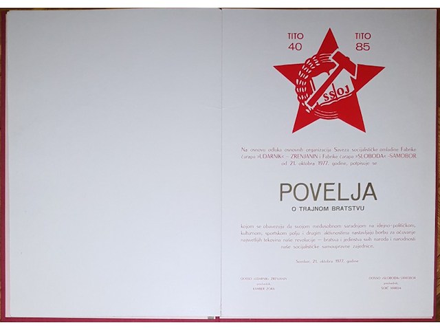 Povelja O Trajnom Bratstvu Jugoslavija