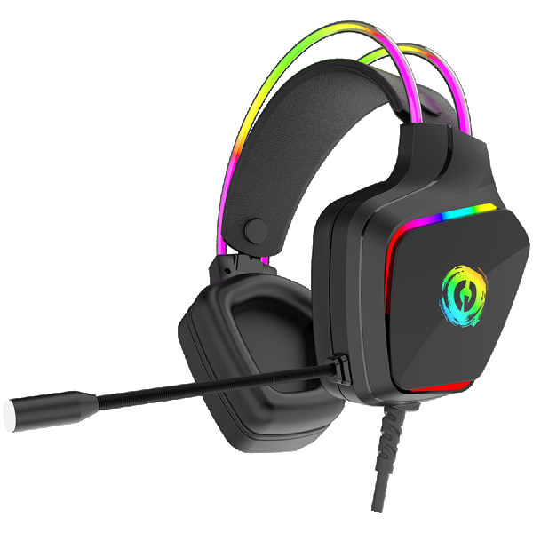 CANYON Darkless GH-9A, RGB gaming headset with Microphone, Microphone frequency response: 20HZ~20KHZ, ABS+ PU leather, USB*1*3.5MM jack pl