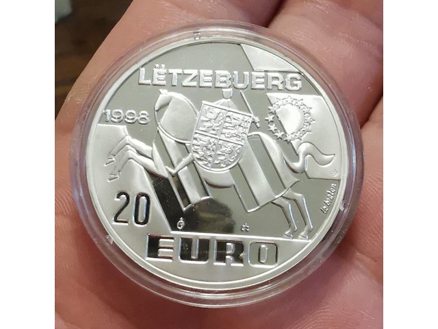 Srebrnjak 20 Euro, 1998. Luksemburg, u kapsuli