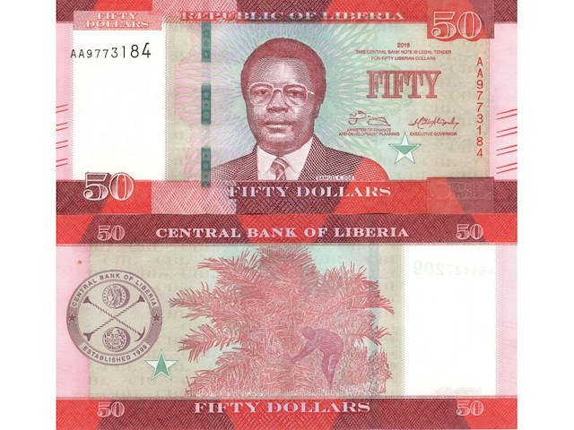 LIBERIA 50 Dollars 2016 UNC, P-33