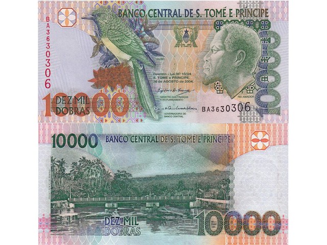 Sao Tome e Principe 10.000 Dobras 2004 UNC, P-66