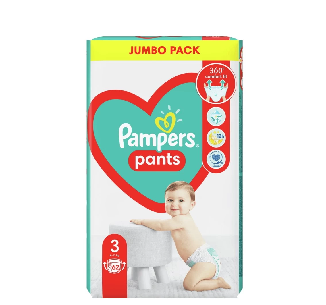 PAMPERS GAĆICE JUMBO PACK 3 6-11KG 62KOM