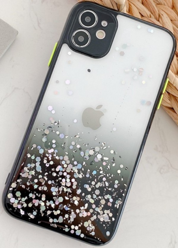 MCTK6-IPHONE XS Max * Furtrola 3D Sparkling star silicone Black (89)