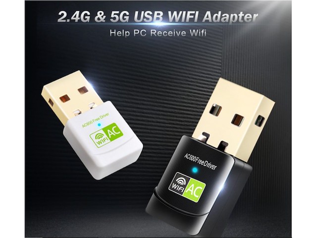 Wi-Fi USB adapter 600Mbps WiFi 5GHz Bezicna antena prij