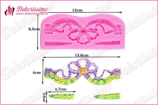 Silikonska modla mašna sa trakom – K4609