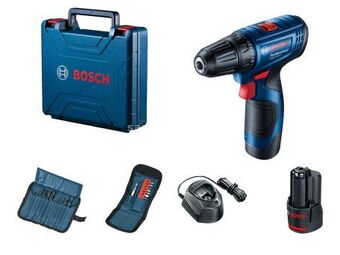 BOSCH Aku. bušilica/odvrtač GSR 120-LI; 2x2/0Ah + 23-delni set bitova za bušenje i uvrtanje sa dr...