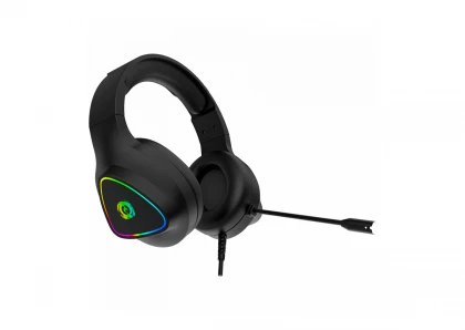 CANYON Shadder GH-6, RGB gaming headset with Microphone, Microphone frequency response: 20HZ~20KHZ, ABS+ PU leather, USB*1*3.5MM jack plug, 2.0M PVC cable, weight: 300g, Black