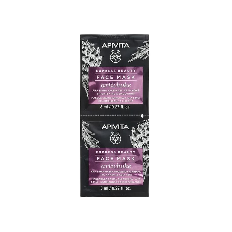 APIVITA Express Beauty Maska ARTIČOKA sa AHA i PHA za UJEDNAČAVANJE Tena 2x8 mL