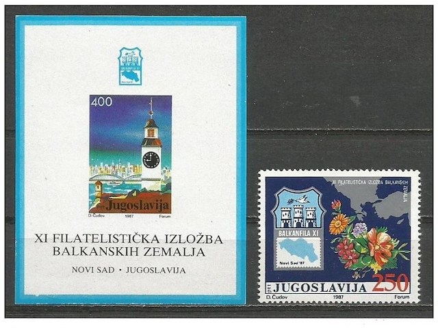 Jugoslavija 1987. BALKANFILA,cisto
