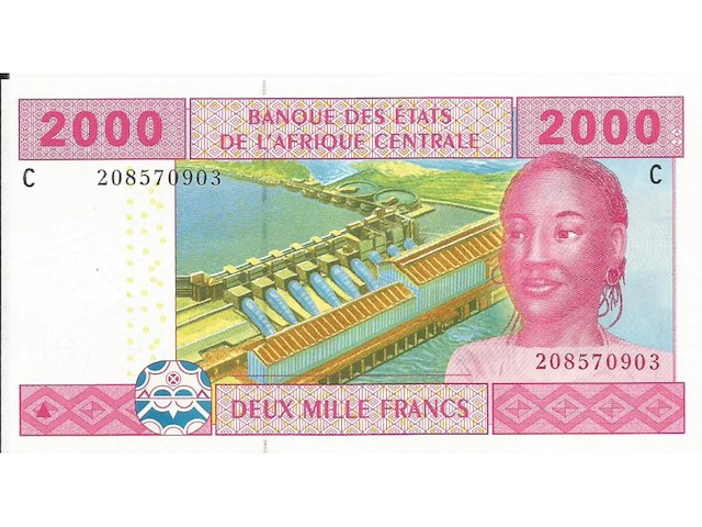 Chad Čad 2000 francs 2002. UNC