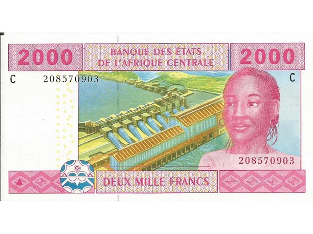 Chad Čad 2000 francs 2002. UNC