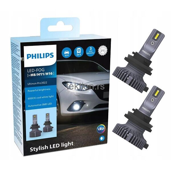 Philips Ultinon Pro3022 FOG LED sijalice 12/24V H8/H11/H16 24W 2 kom