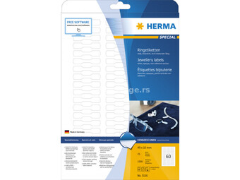 Herma etikete prsten 10x49 A4/60 1/1500 bela ( 02H5116 )