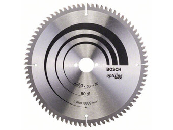 Bosch list kružne testere optiline wood 250 x 30 x 3,2 mm, 80 ( 2608640645 )