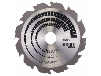 Bosch List kružne testere Construct Wood Bosch 2608640633, 190 x 30 x 2,6 mm 12 ( 2608640633 )