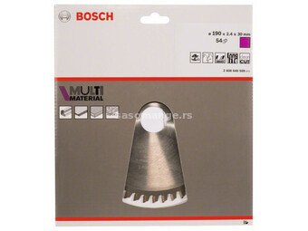 Bosch list kružne testere multi material 190 x 30 x 2,4 mm 54 ( 2608640509 )