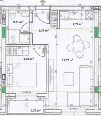 Veternik-Jednoiposoban stan 42 m2 u Izgradnji-povrat PDV-a-065/385 8880