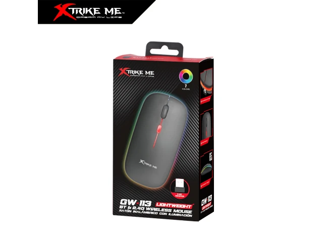 Xtrike Me GW113 1600DPI RGB bežični optički gejmerski miš crni