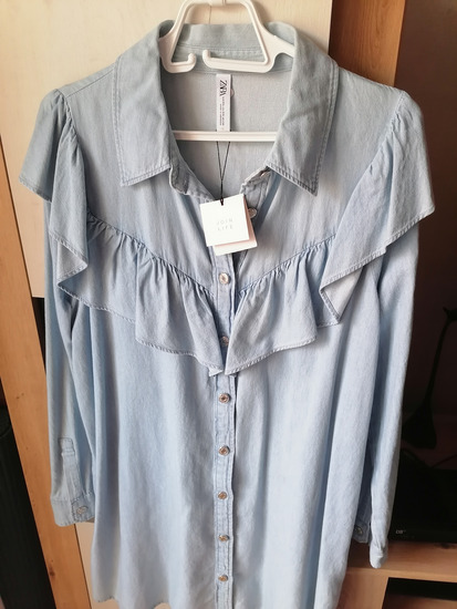 Sniženo NOVO ZARA texas haljina/košulja L /XL