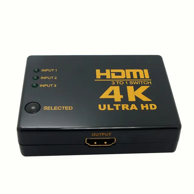 KETTZ HDMI switch 3u1 HDS-005 4K V1.4 crni
